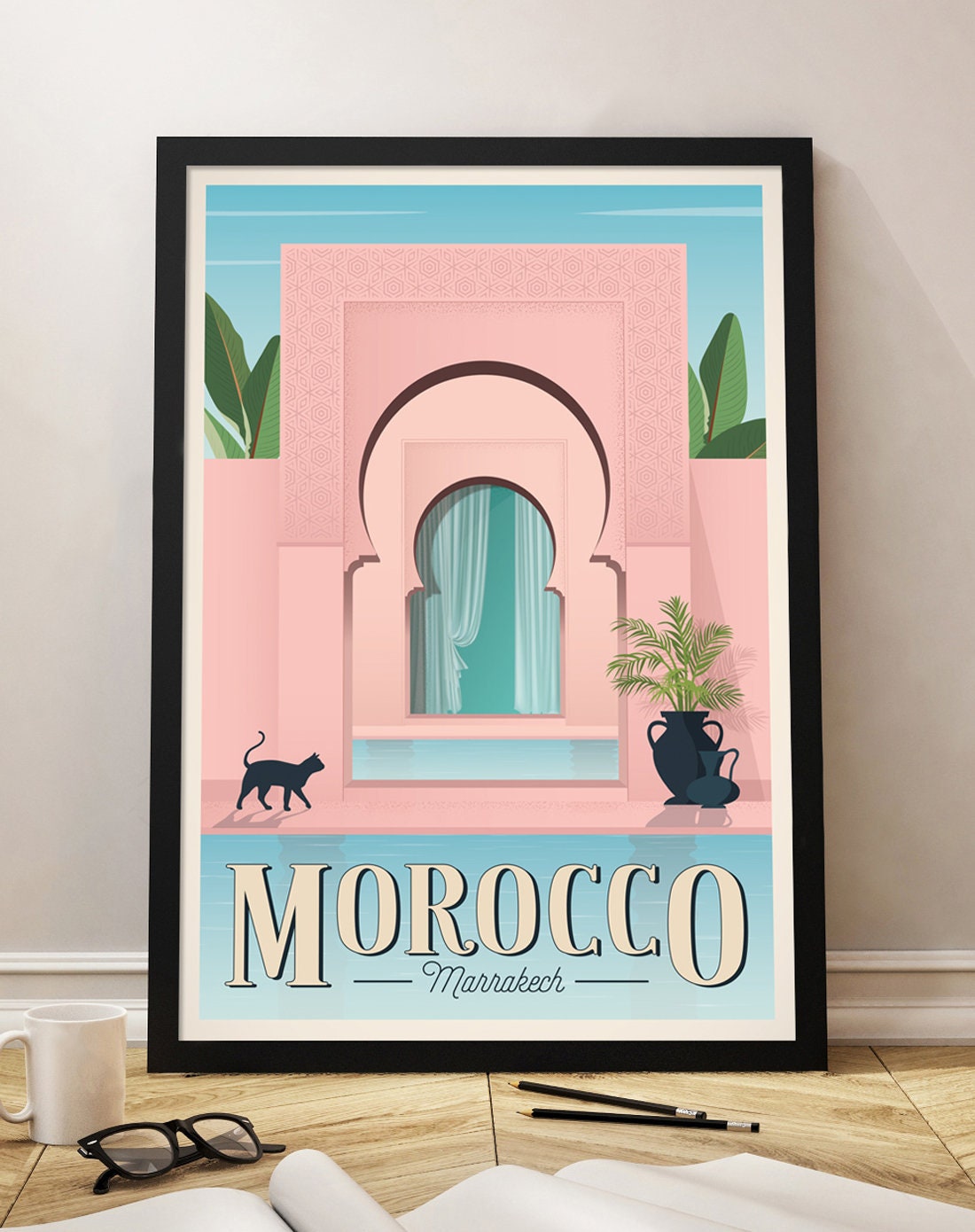 Marrakech Travel Poster Morocco Travel Poster Morocco Print - Etsy