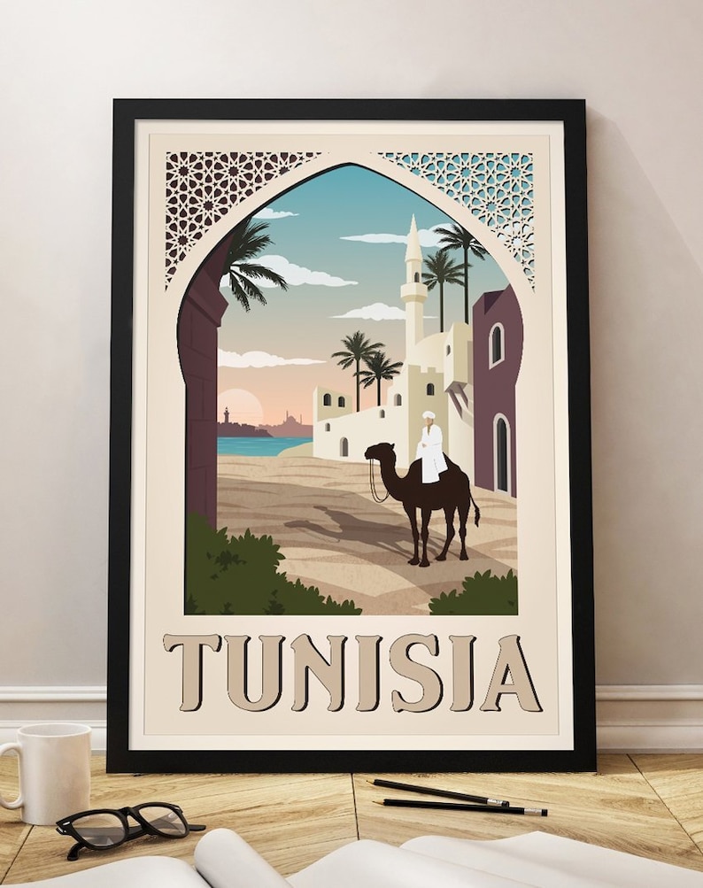 Tunisia Vintage Travel Poster Travel Poster Tunisia Poster - Etsy