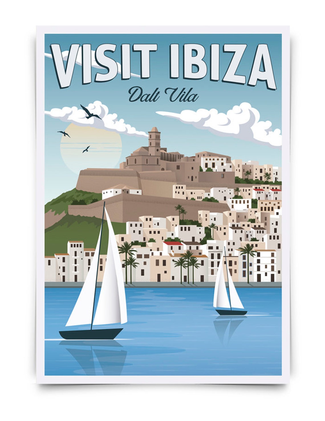 Ibiza Vintage Travel Poster Travel Decoration Wall Art - Etsy