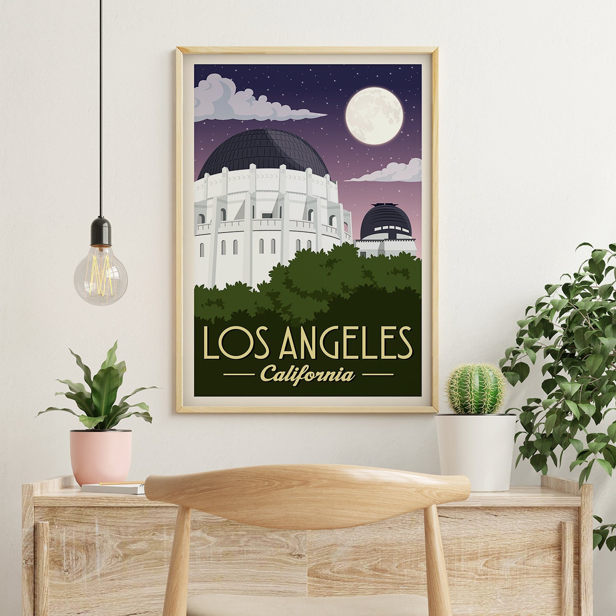 LA Vintage Travel Poster Los Angeles Travel Decoration - Etsy
