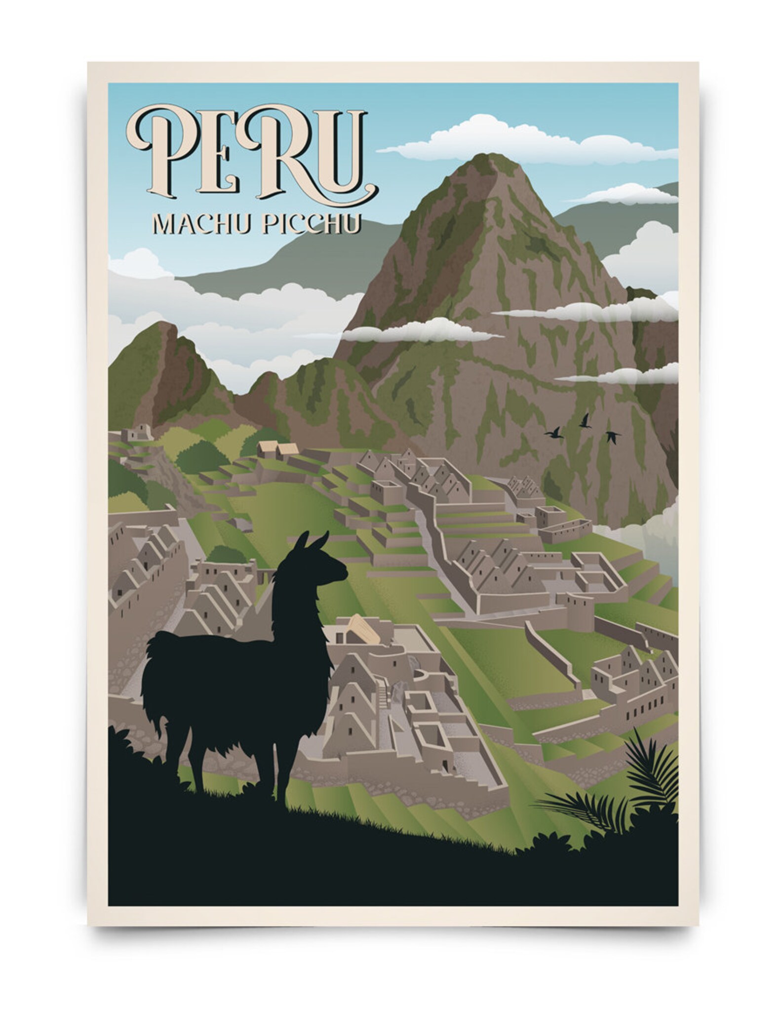 Cartel Vintage Machu Picchu, Peru travel poster, Machu Picchu, Travel ...