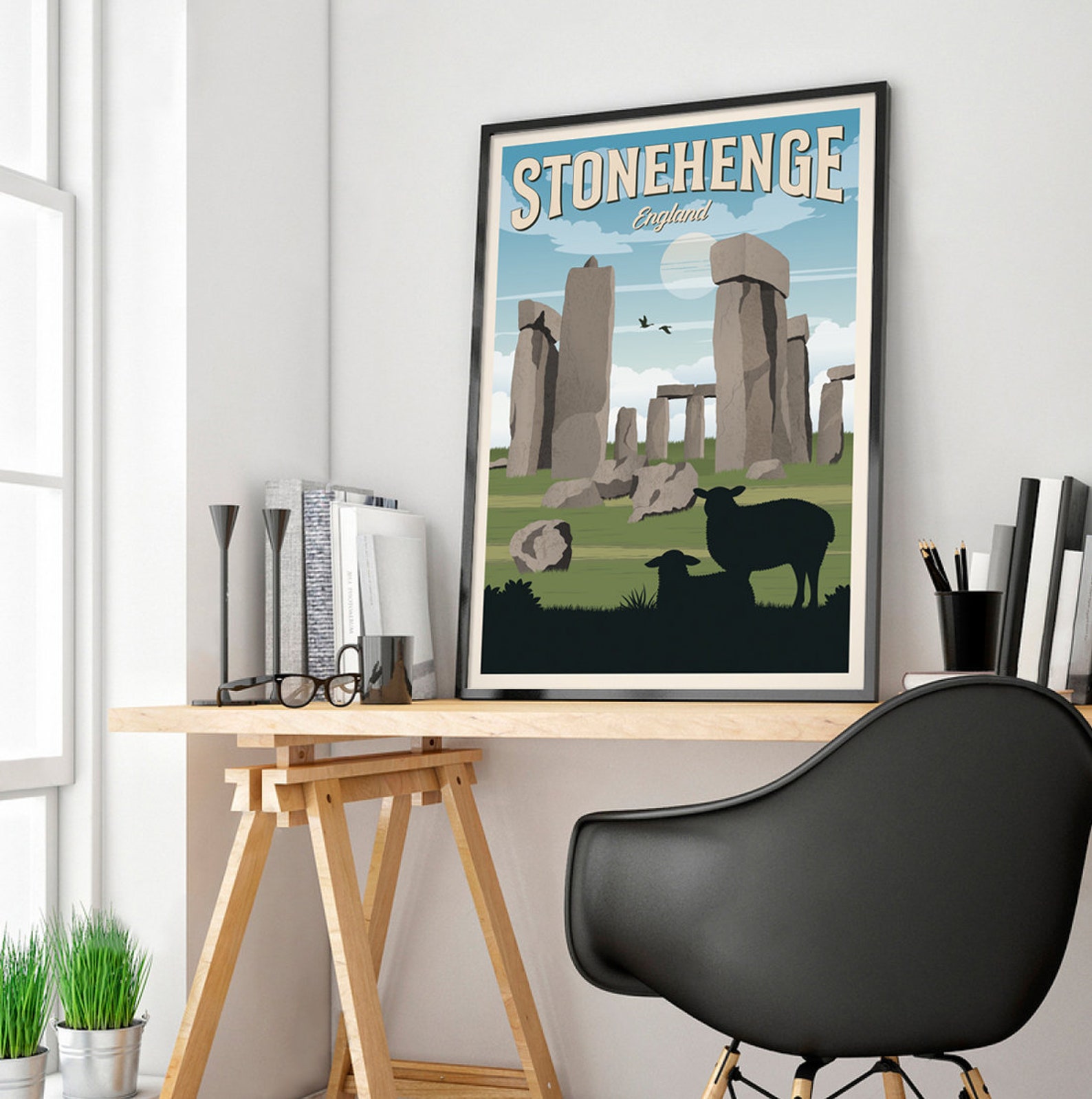 Stonehenge Travel Poster England Travel Poster UK Travel - Etsy