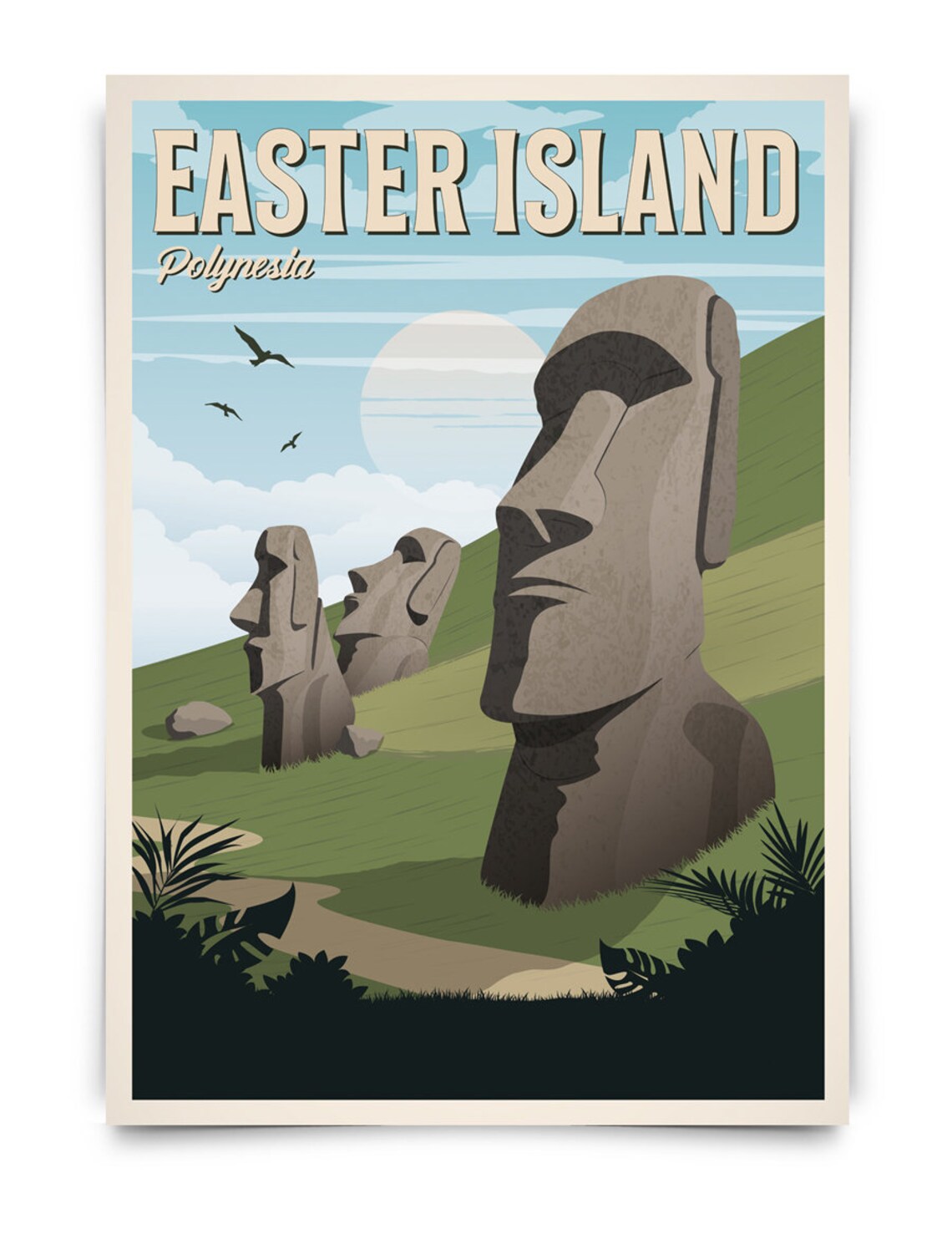 Cartel Isla de Pascua Easter Island travel poster Poster | Etsy