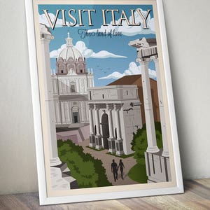 Italy Vintage Travel Poster, Travel Poster, Italy, Rome, Decoration ...