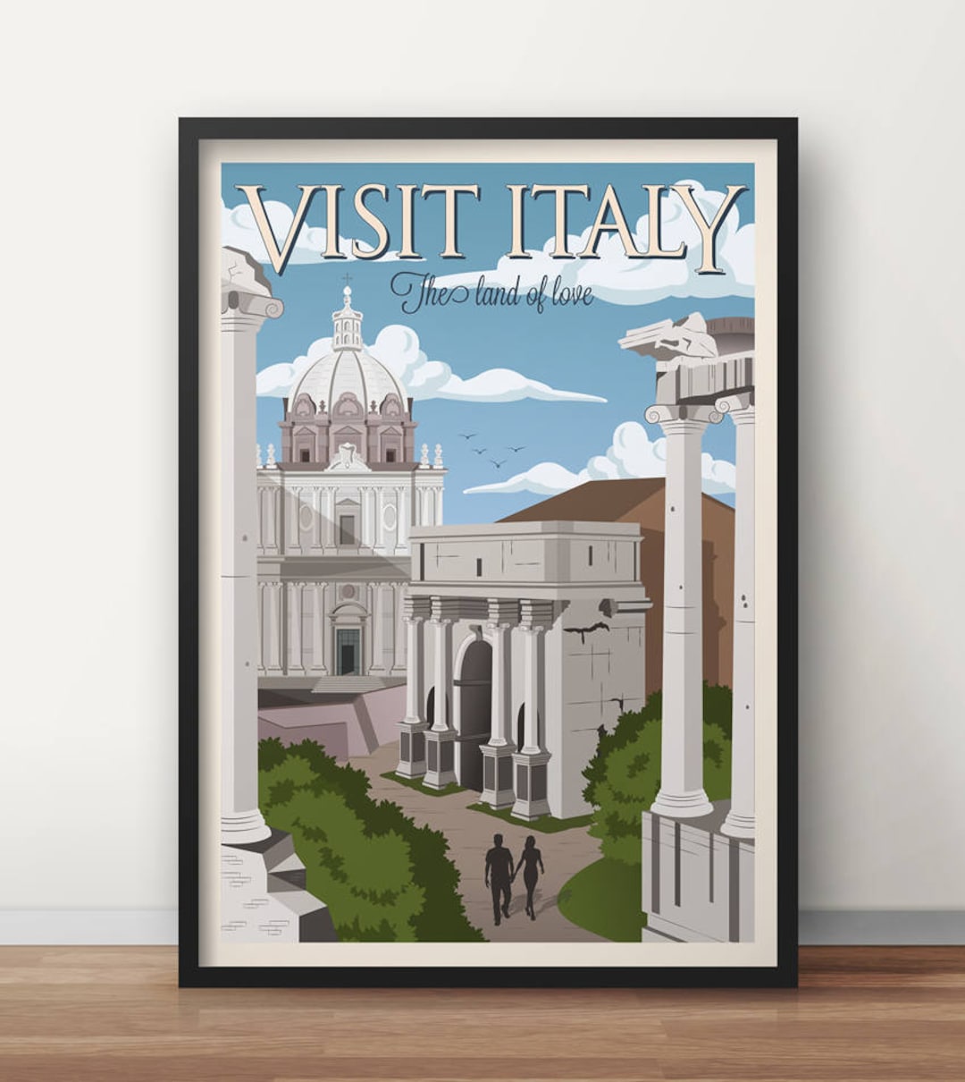Italy Vintage Travel Poster, Travel Poster, Italy, Rome, Decoration ...