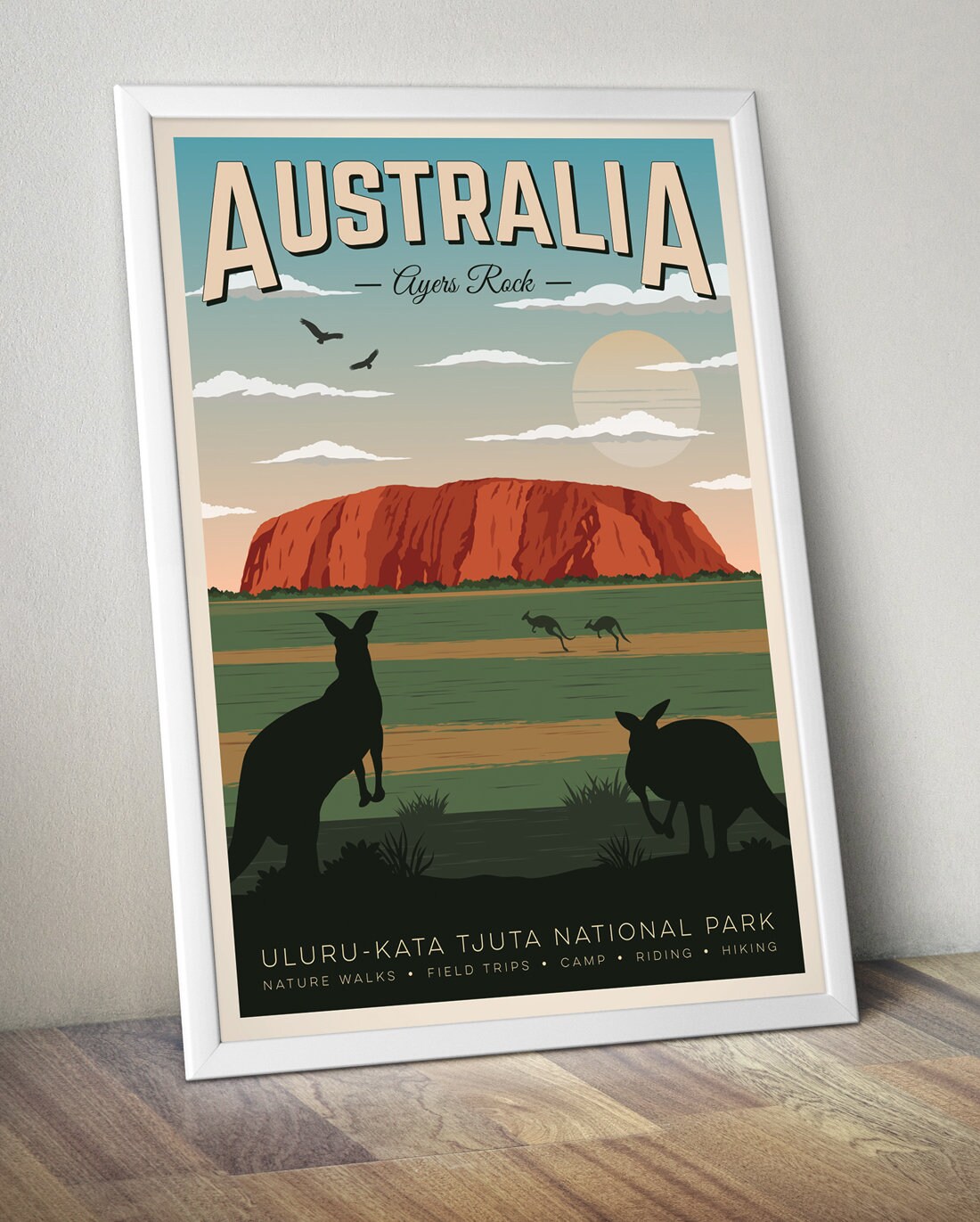 Australia Vintage Travel Poster Australia Ayers Rock - Etsy