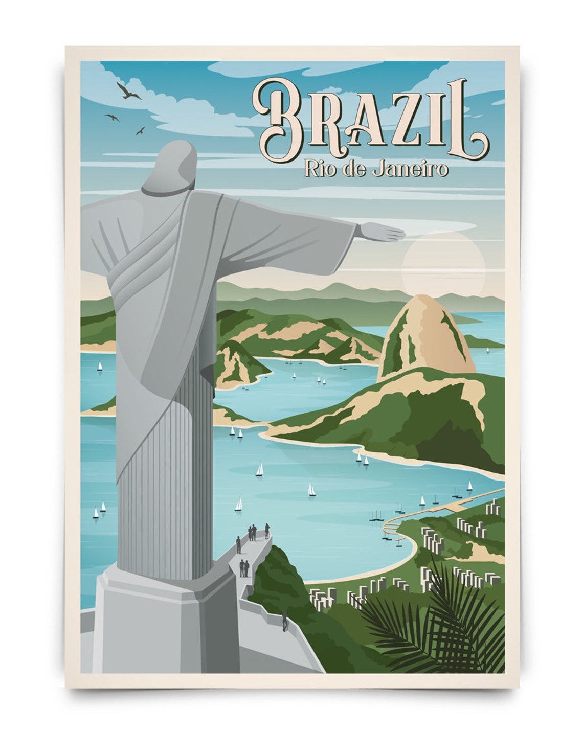 Brazil Vintage Travel Poster Rio de Janeiro Travel poster | Etsy
