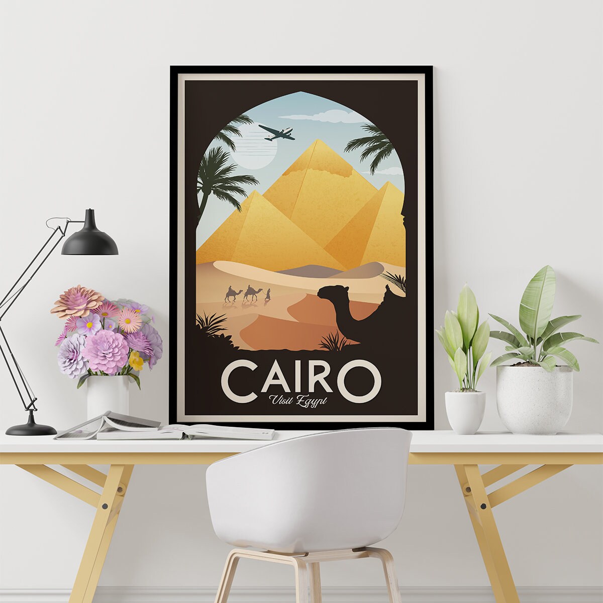 Cairo Vintage Travel Poster Cairo Travel Poster Egypt | Etsy