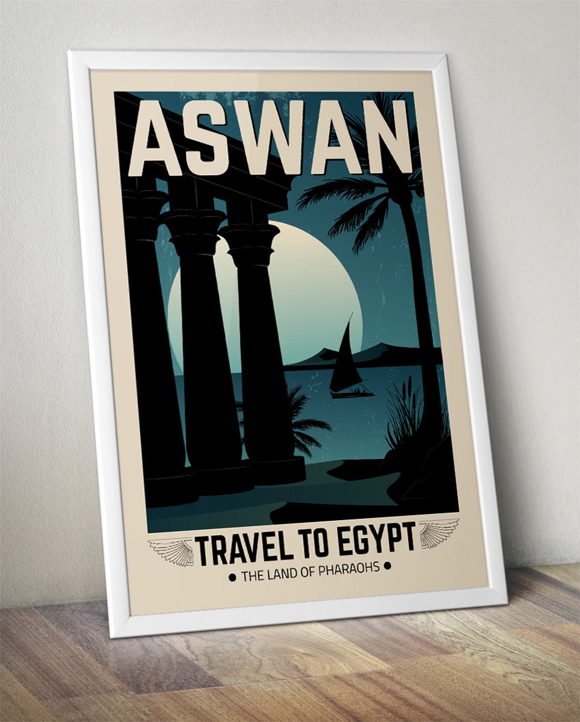 Vintage Travel Poster, Egypt, Aswan, Travel Poster, Decoration, Wall ...