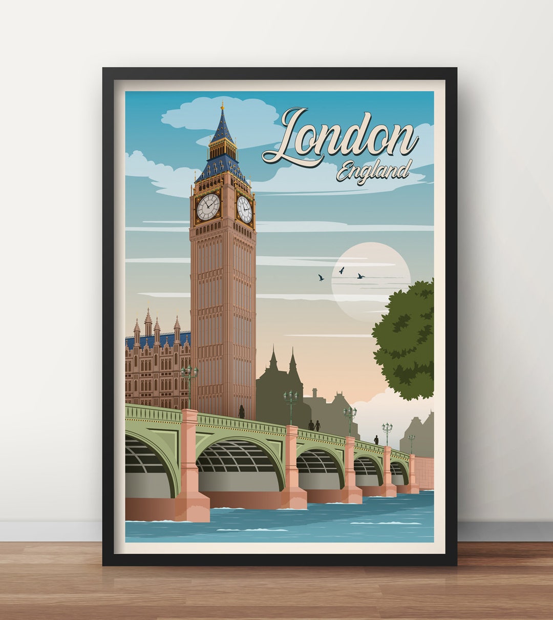 London Travel Poster, Big Ben Travel Poster, UK Travel Poster, Vintage ...