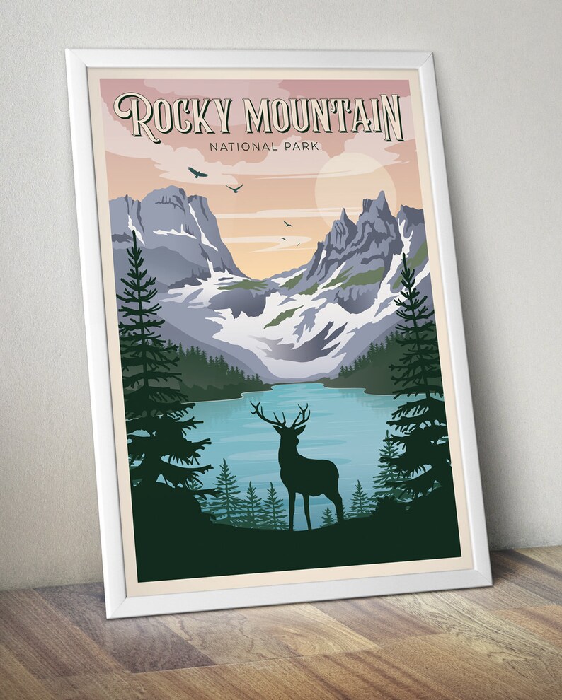 Rocky Mountain National Park Poster Vintage Travel Poster - Etsy