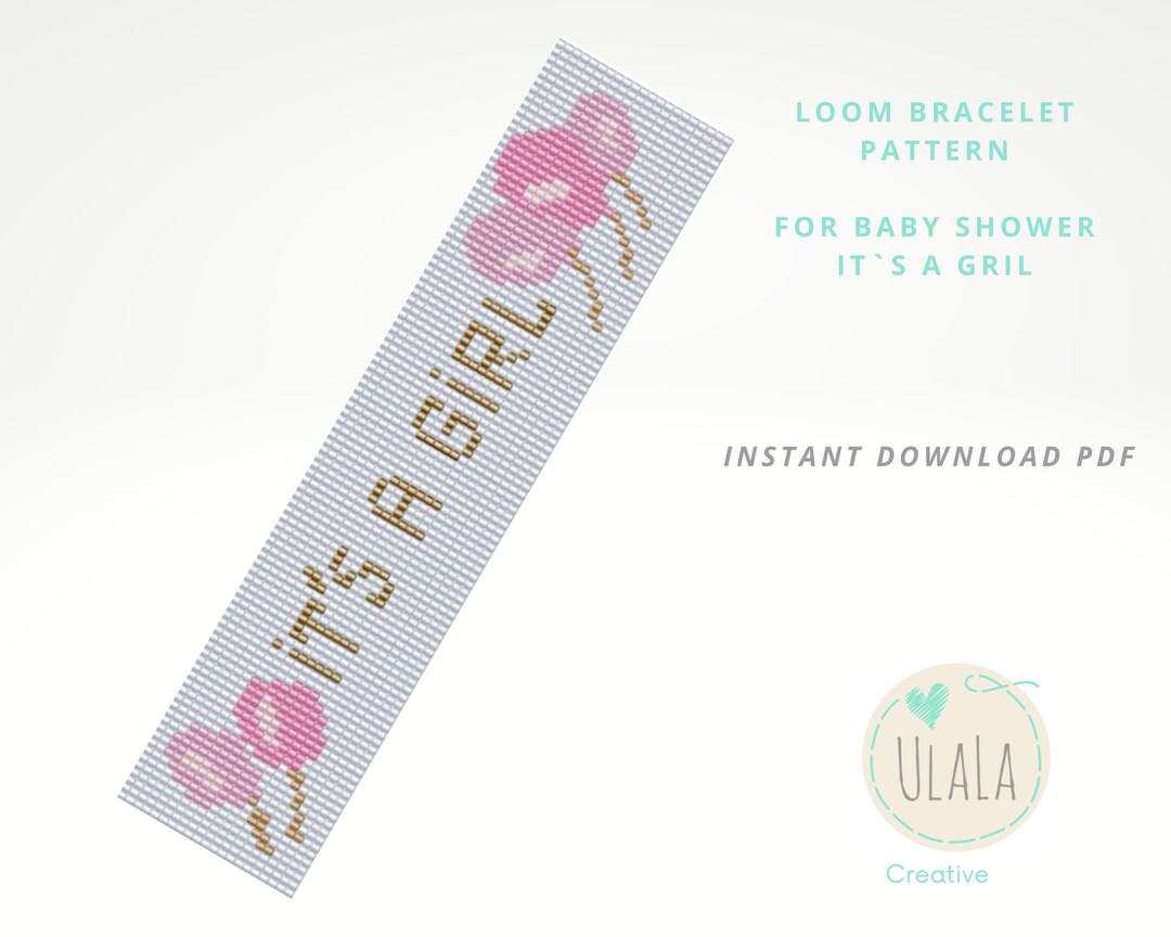 Patrón Telar para Baby Shower Es un gril, Patrón Digital, Pulsera Telar ...