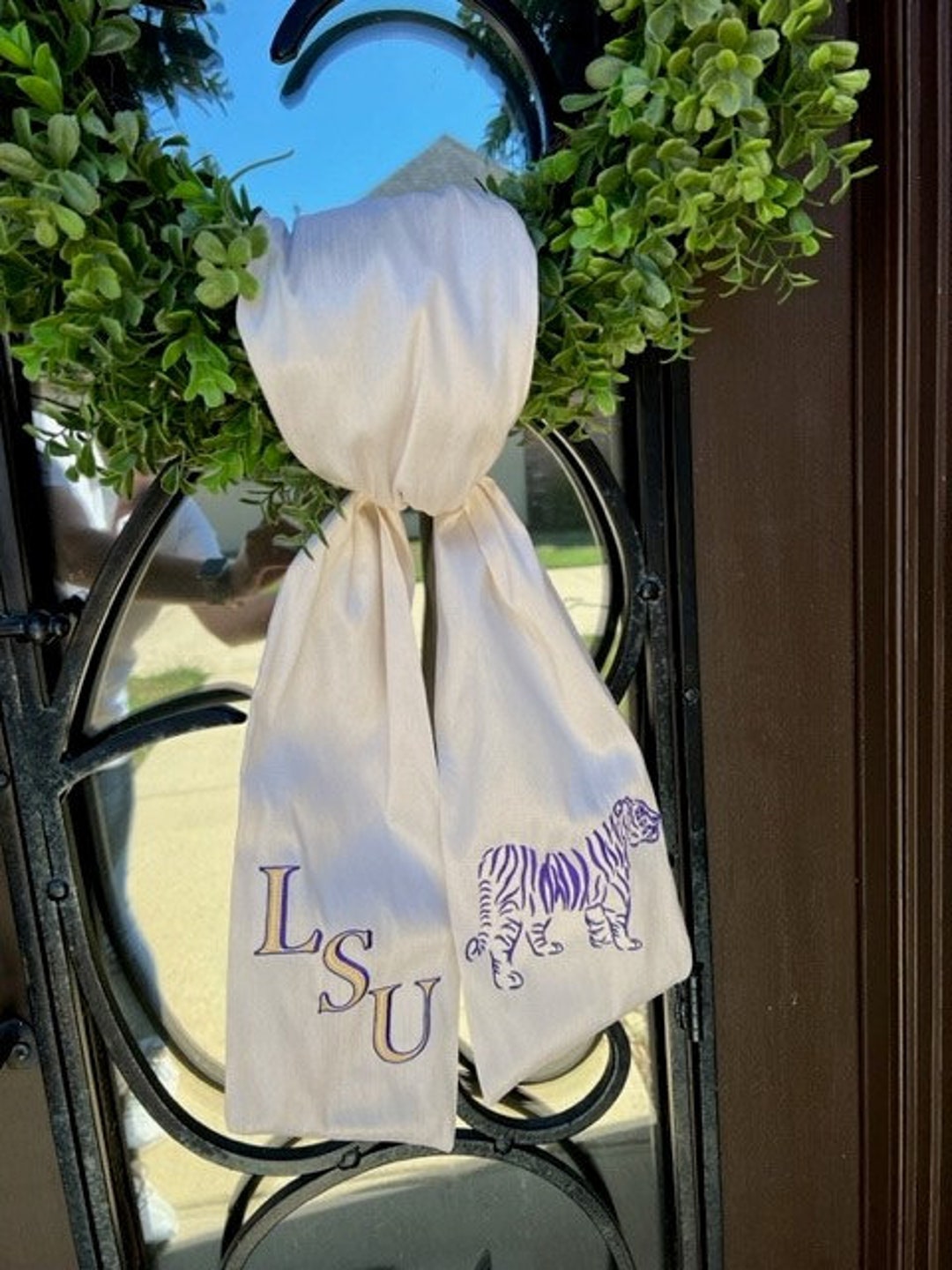 LSU Tigers; Geaux Tigers Wreath Sash; Purple and Gold - Etsy