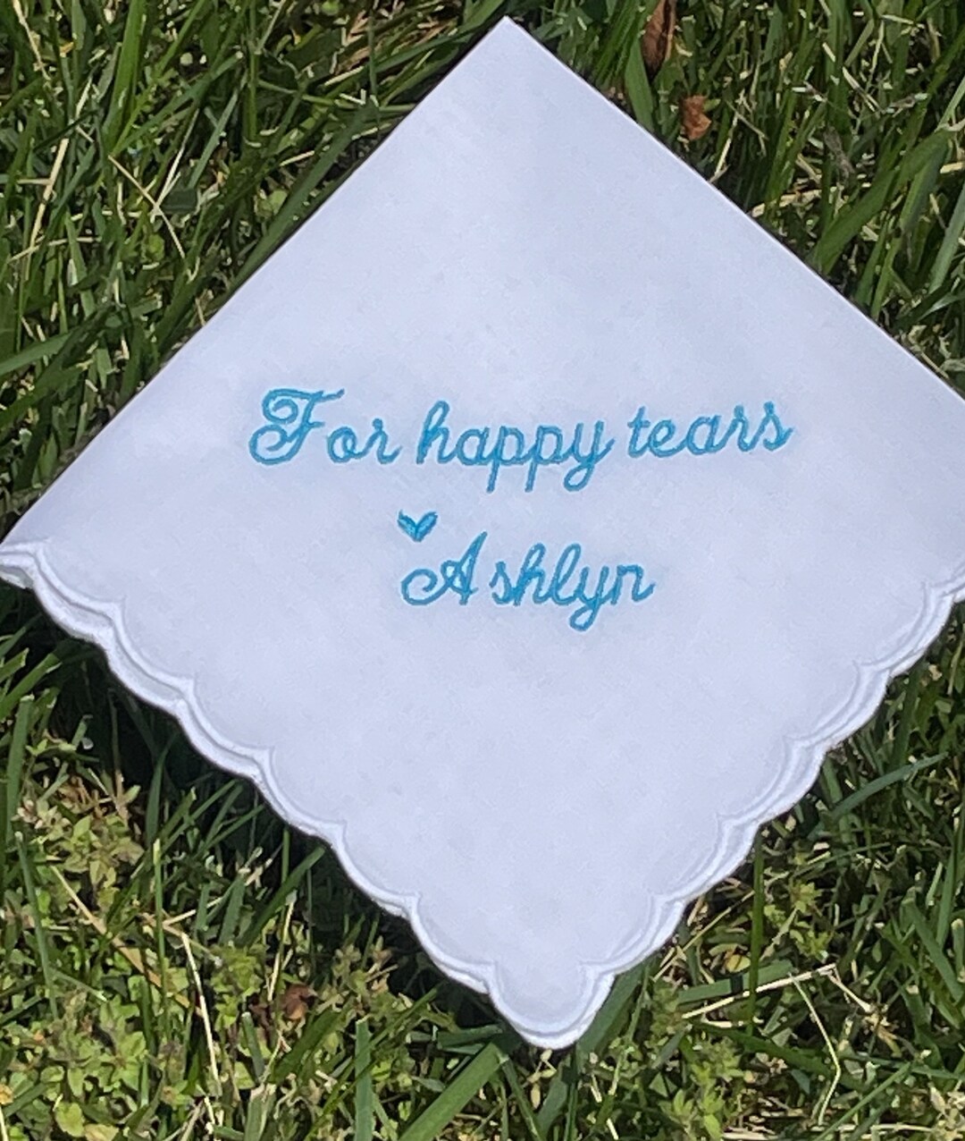 For Happy Tears Handkerchief Something Blue Gift Mother of - Etsy