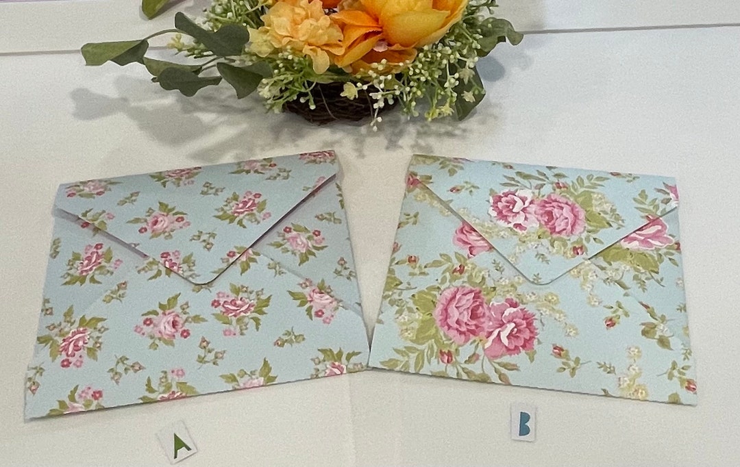 Vintage Flowers Gift Box Envelope for Handkerchief Gift Box Blues ...