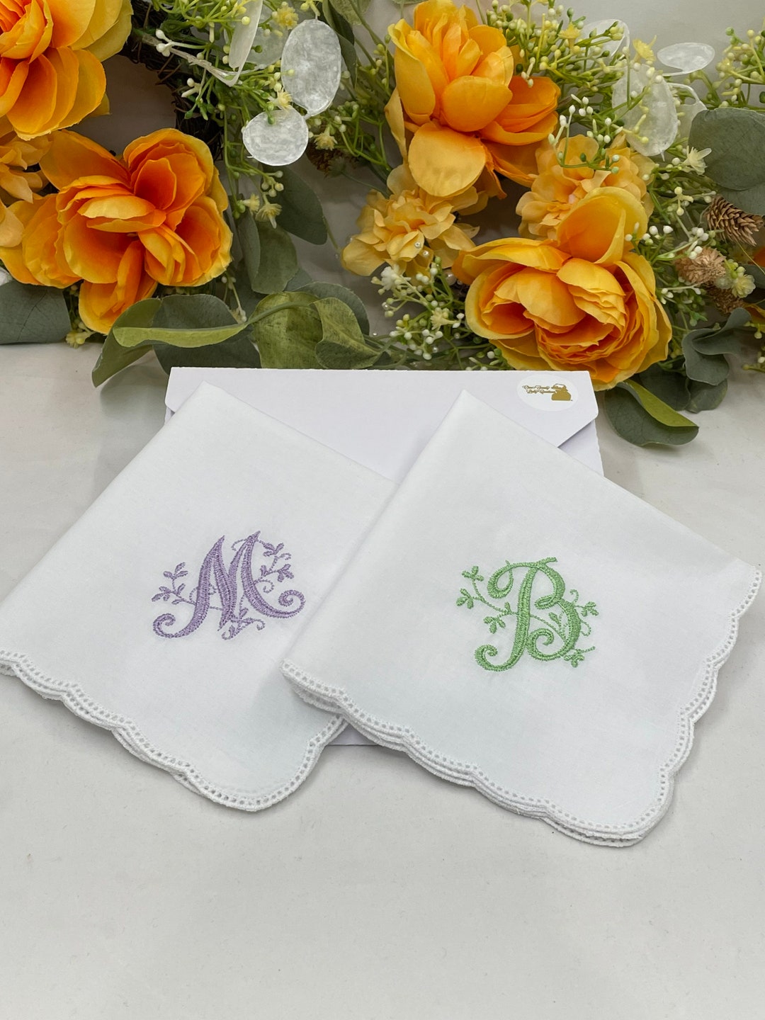 Personalized Embroidered Handkerchief, Monogrammed Handkerchief for ...