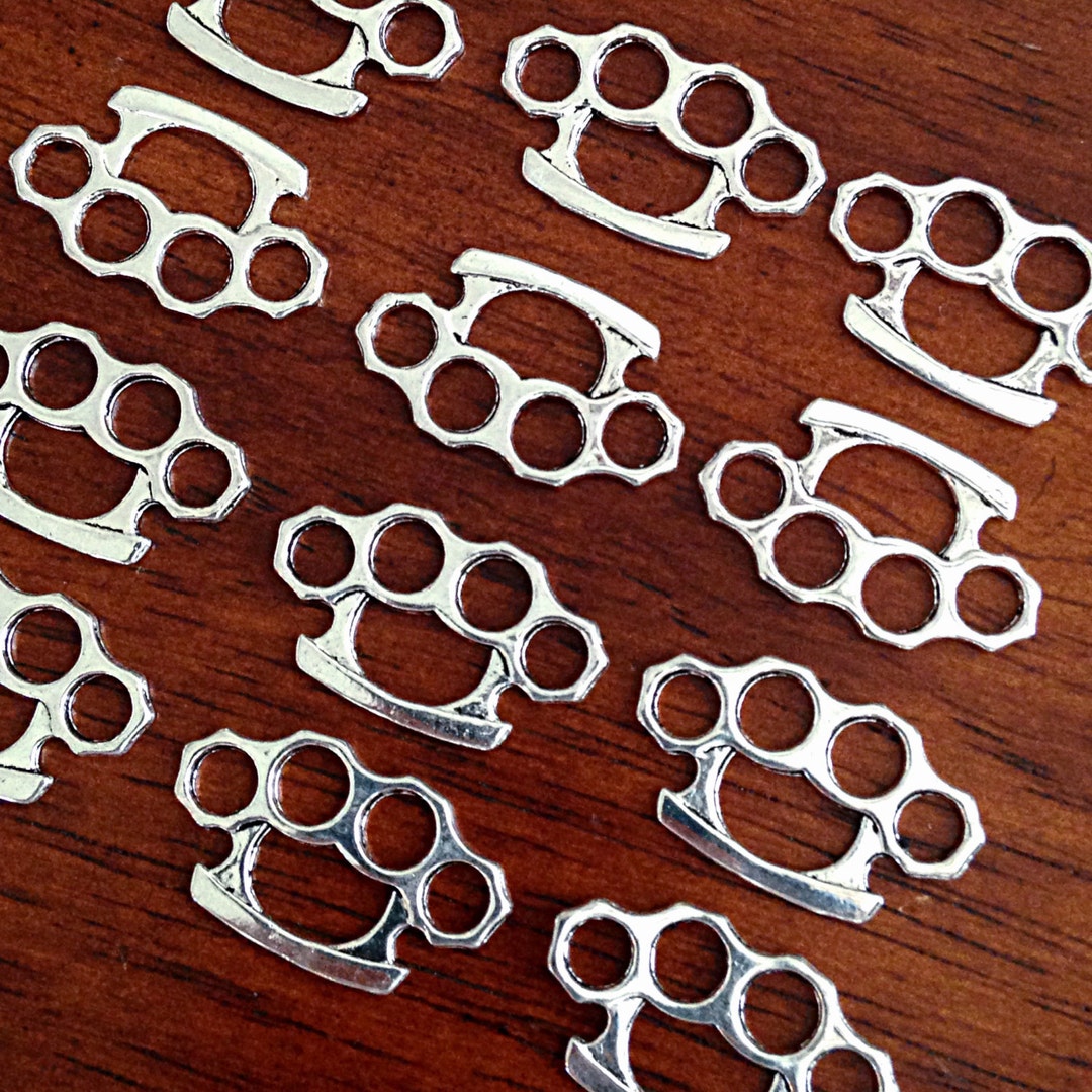 25pcs, Brass Knuckle Charms, Knuckle Busters, Connector Charms, Double ...