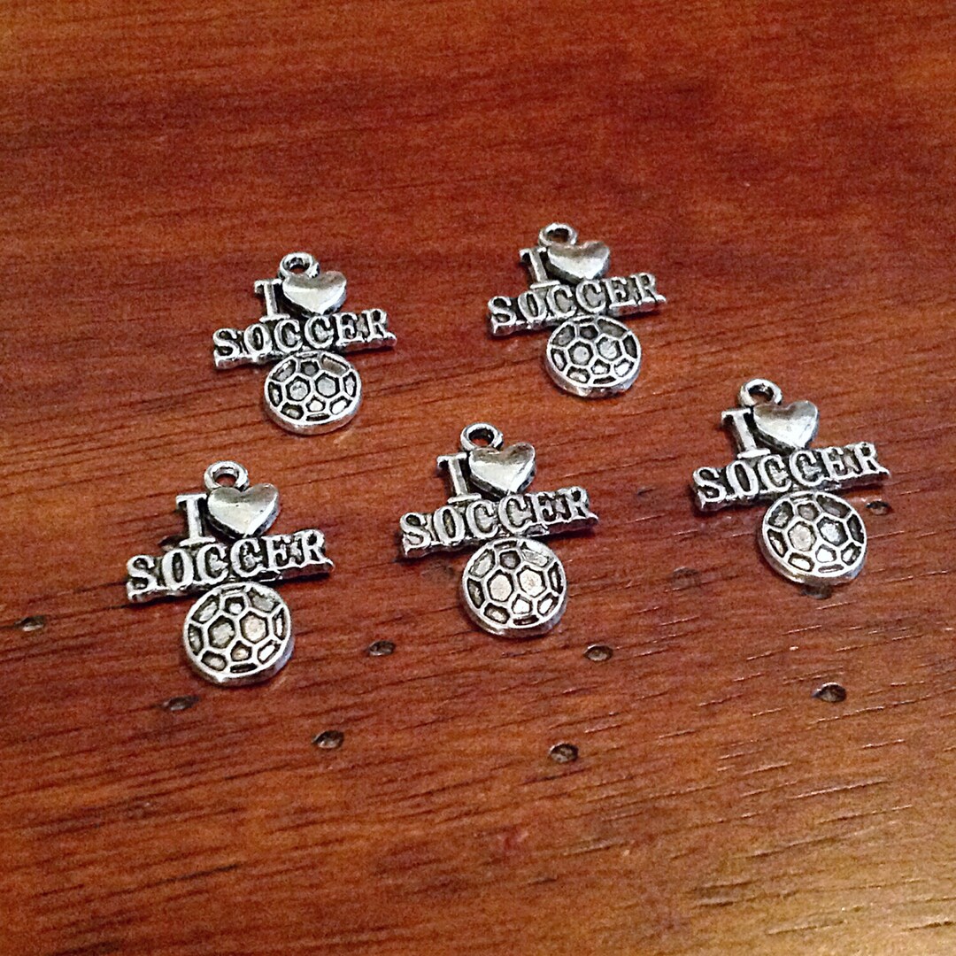 Bulk 20 Soccer Charms, I Love Soccer Charms, Love Charms, Sports Charms ...
