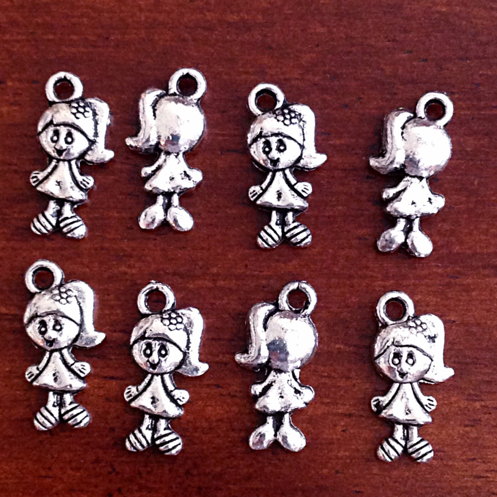 Bulk 30 Little Girl Charms Antique Silver Charms Girl - Etsy