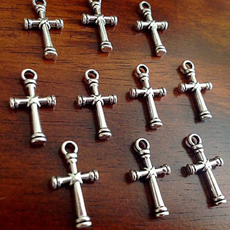 25pcs Cross Charms Antique Silver Charms Cross Pendants | Etsy