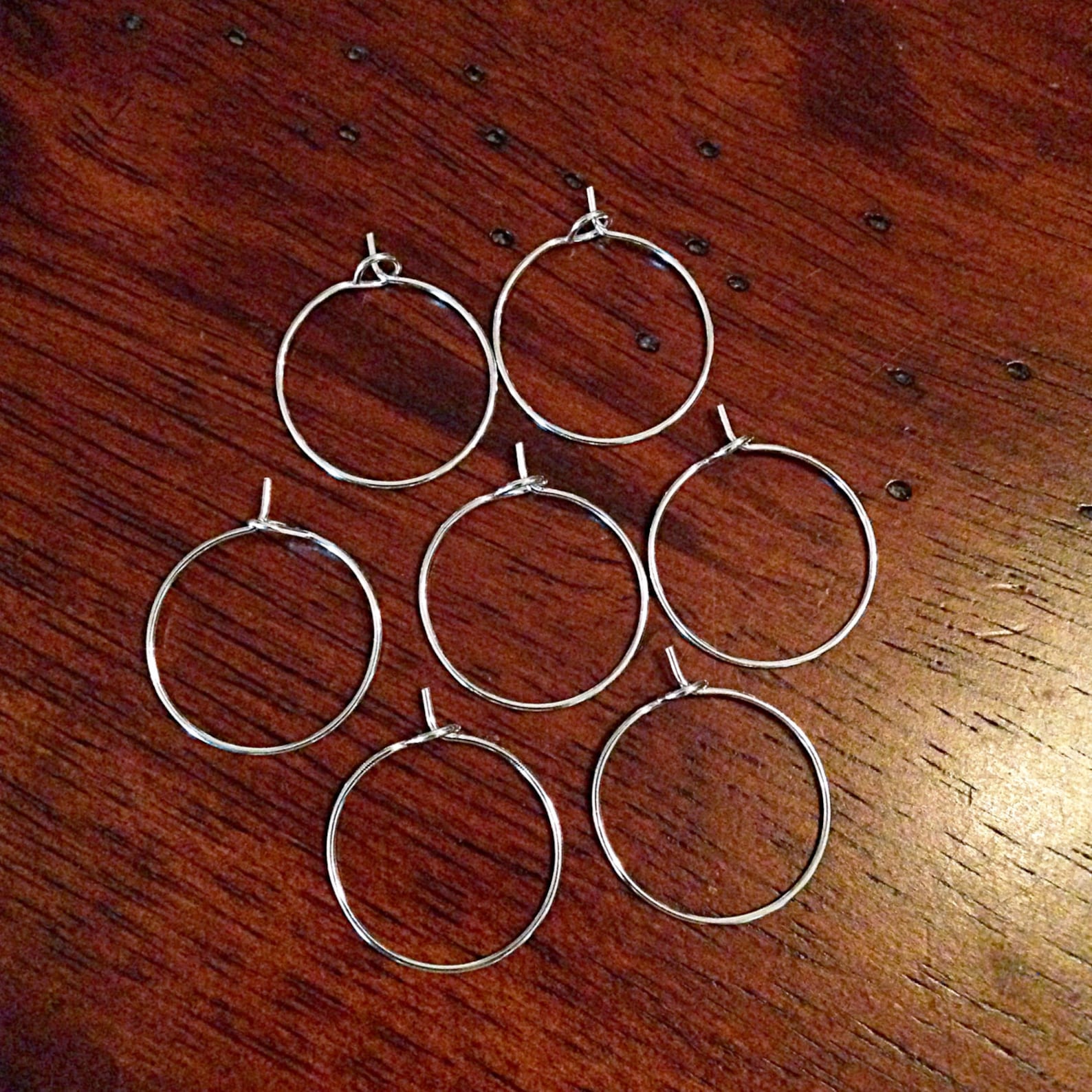 40 Wine Glass Charms Silver Wine Glass Rings Earring Hoops - Etsy