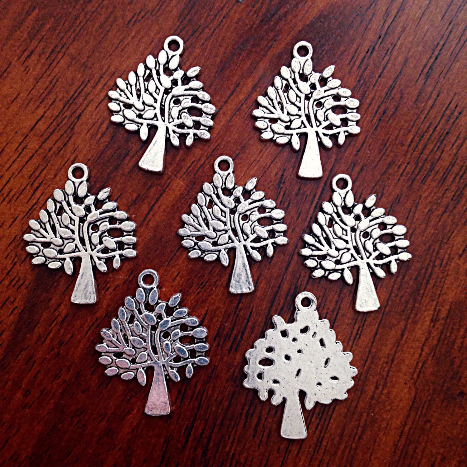 7 Large Tree of Life Charms Antique Silver Charms Tree of | Etsy