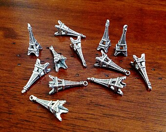 30pcs Eiffel Tower Charms France Charms Antique Silver Tone - Etsy