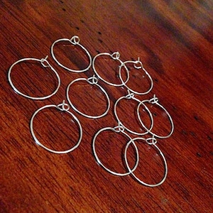 40 Wine Glass Charms Silver Wine Glass Rings Earring Hoops - Etsy