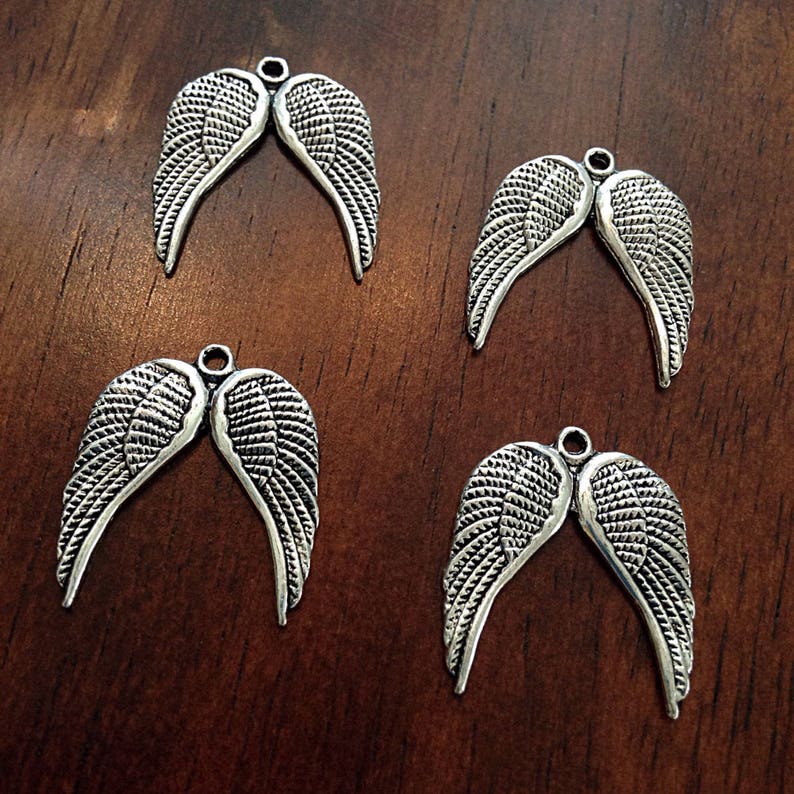 25pcs Wing Charms Silver Wings Charms Antique Silver Wing | Etsy