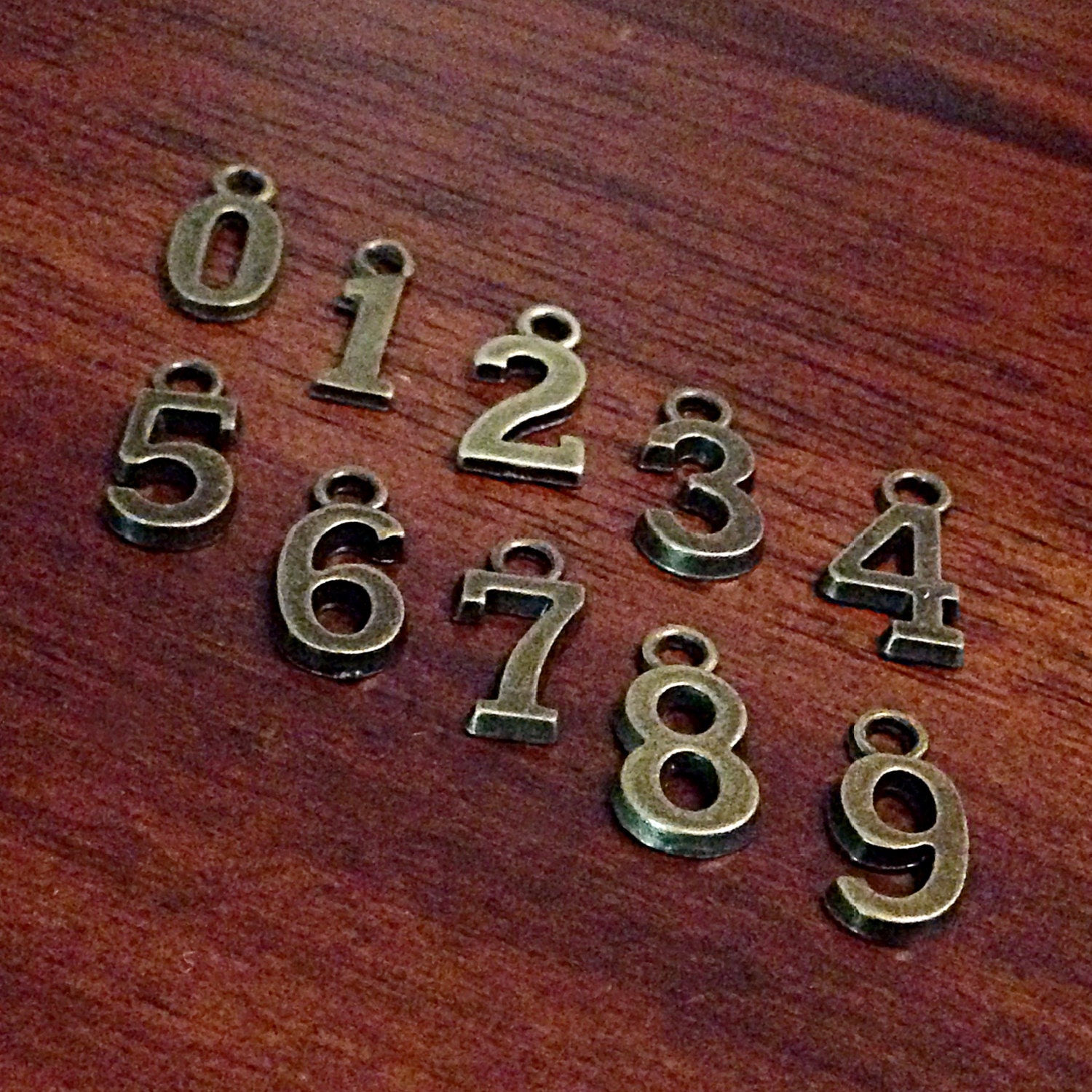 Bulk 20 Number Charms Antique Bronze Charms 0-9 Number | Etsy