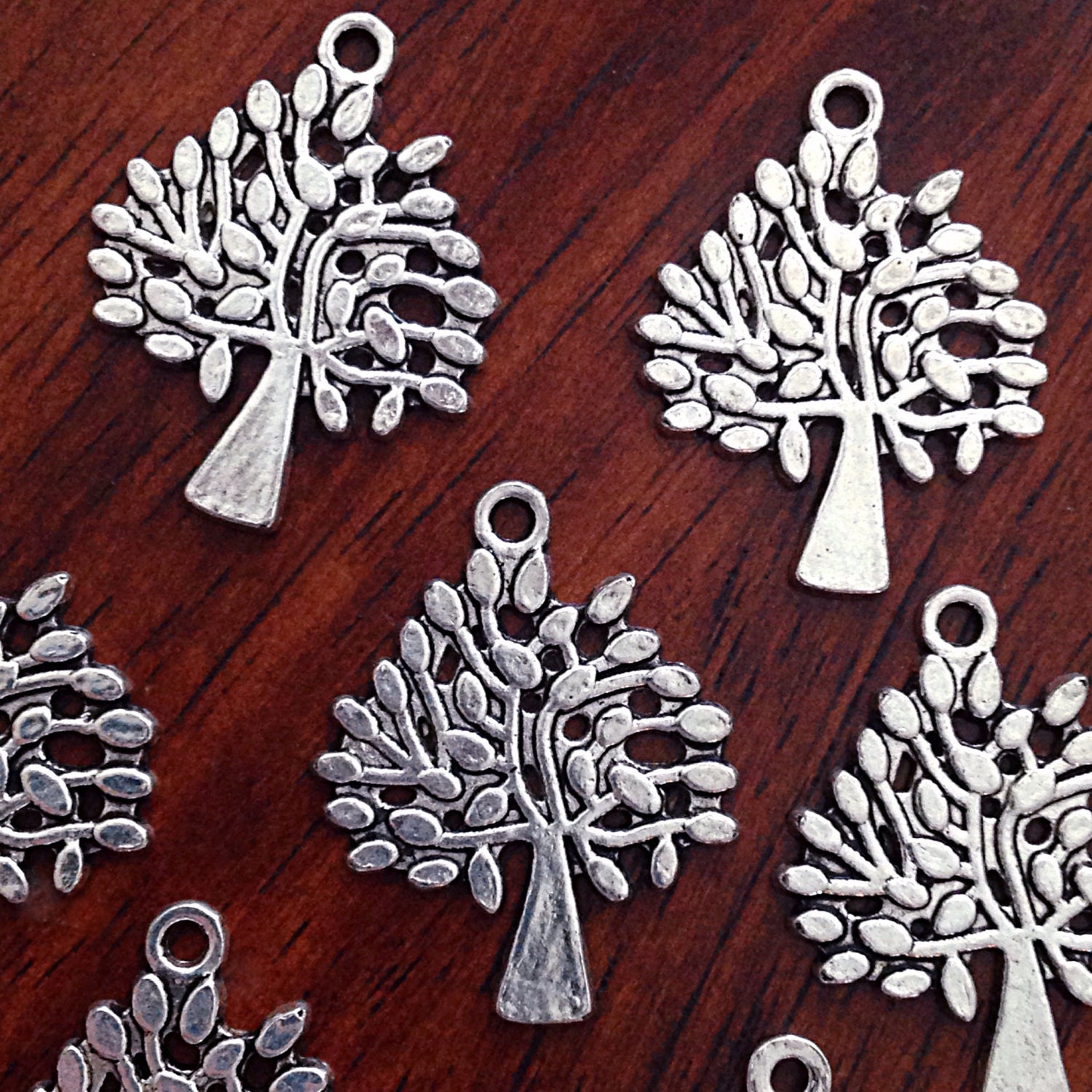 7 Large Tree of Life Charms Antique Silver Charms Tree of | Etsy