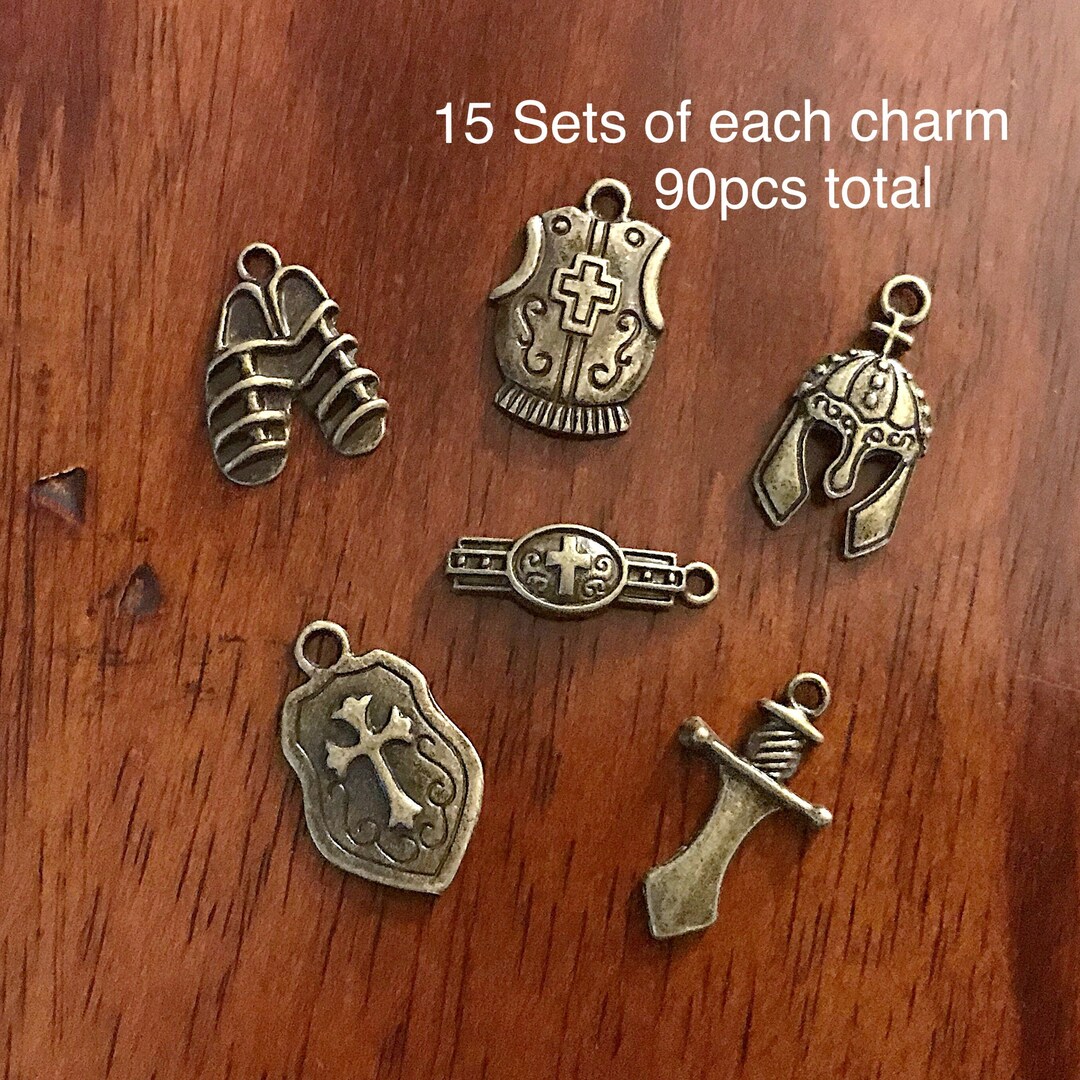 15 Sets, Armor of God Charm Sets, Full Armor of God Charms, 15 Each of ...