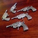 5 Large Silver Gun Charms, Antique Silver Charms, Revolver Charms ...