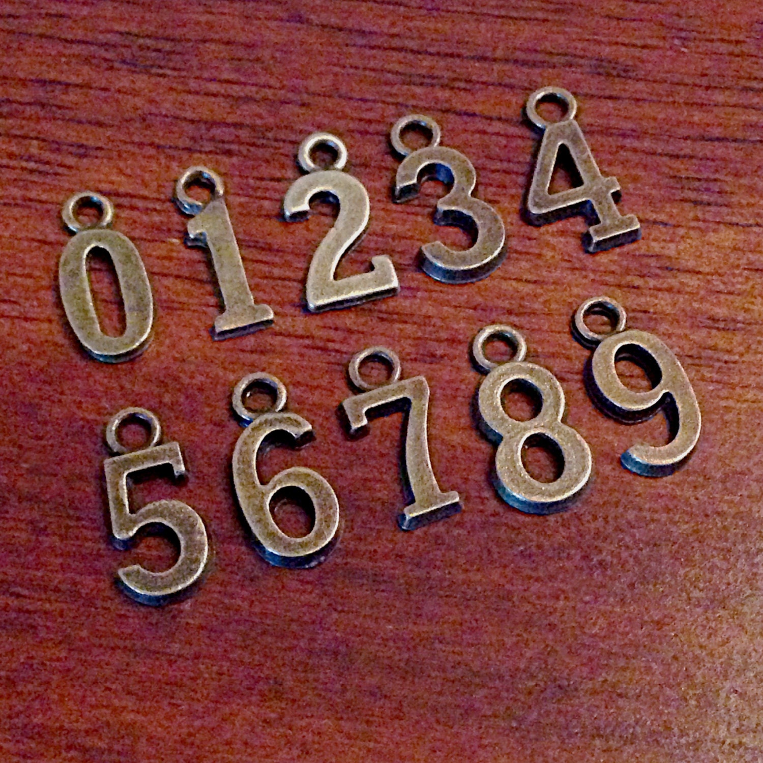 Bulk 20 Number Charms Antique Bronze Charms 0-9 Number - Etsy