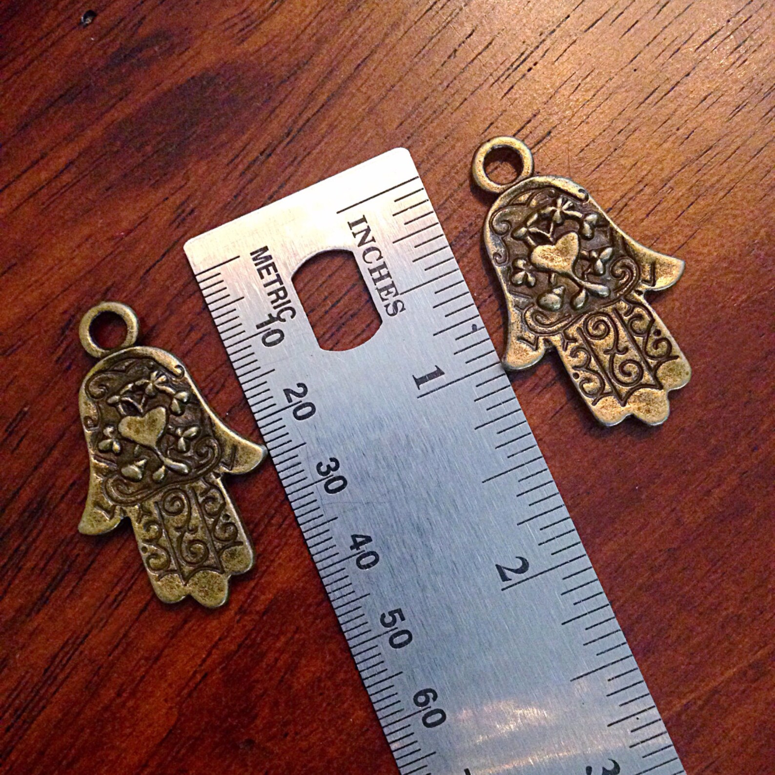 8 Large Hamsa Hand Charms Antique Bronze Charms Hamsa Hand | Etsy