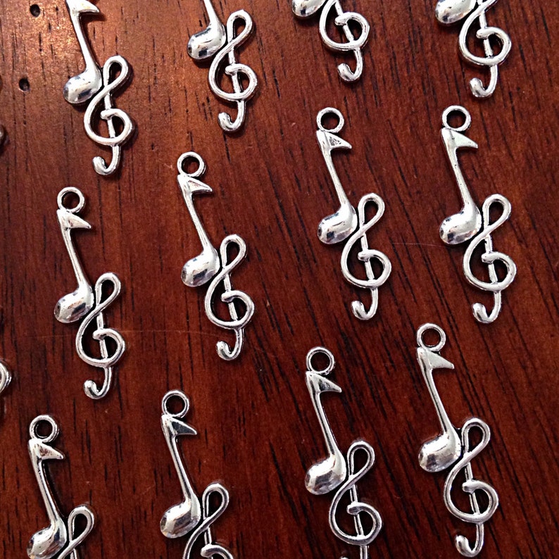 20pcs Music Notes Charms Antique Silver Charms Silver Music - Etsy