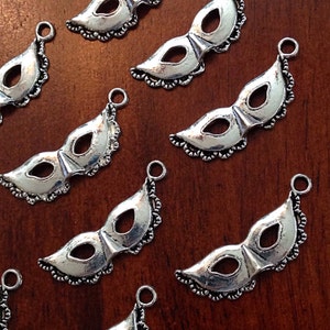 Bulk 20 Mask Charms, Antique Silver Mask Charms, Masquerade Charms, New ...