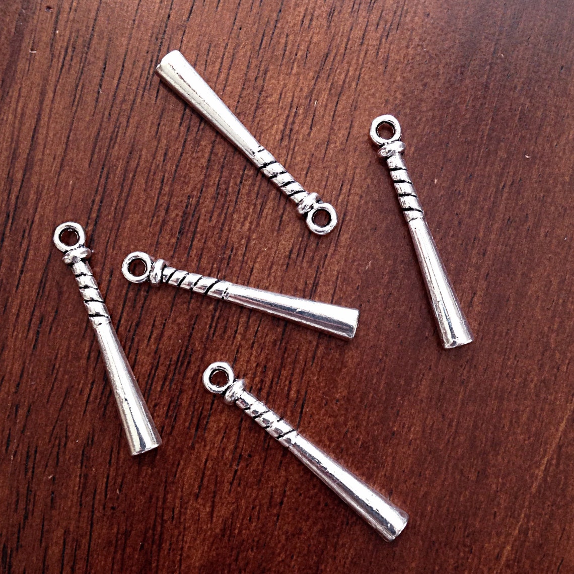 8 Baseball Bat Charms Antique Silver Charms Bat Charms Bat - Etsy
