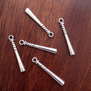 8 Baseball Bat Charms, Antique Silver Charms, Bat Charms, Bat, Baseball ...