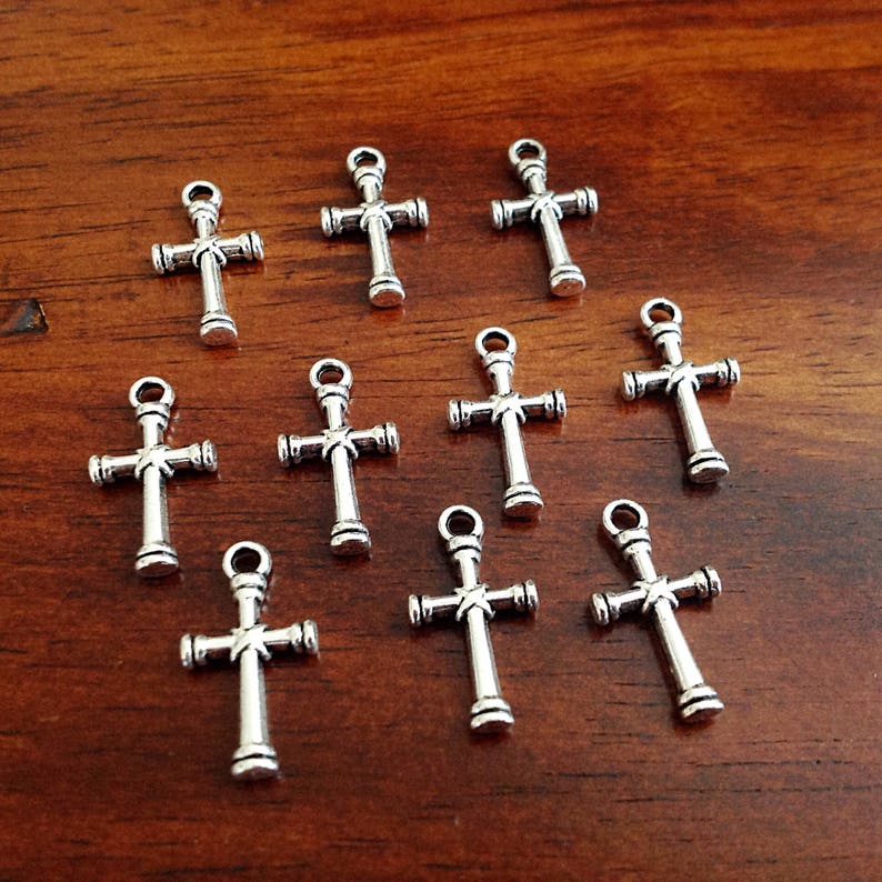 25pcs Cross Charms Antique Silver Charms Cross Pendants | Etsy