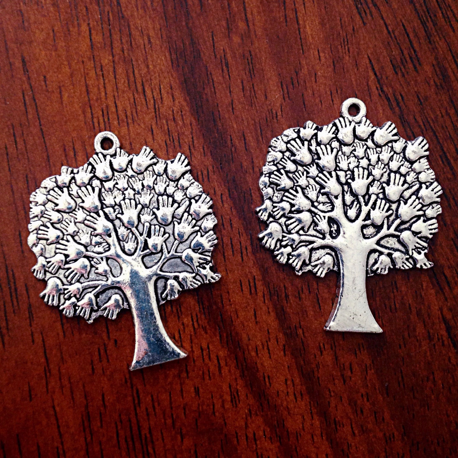 2 Large Tree of Life Charms Antique Silver Charms Tree of | Etsy