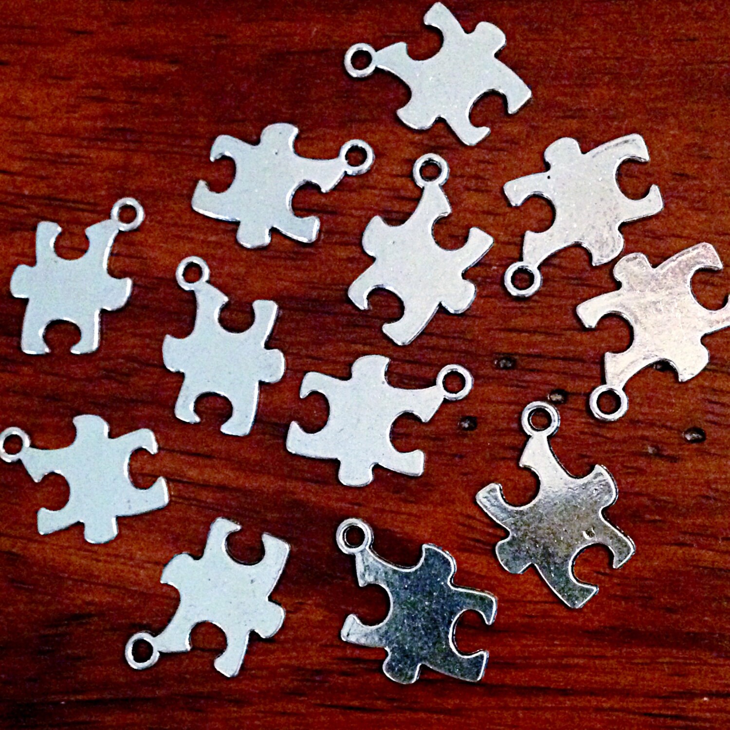 Bulk 25 Puzzle Charms Antique Silver Charms Autism Charms - Etsy