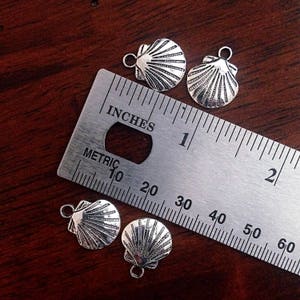 25pcs, Sea Shell Charms, Antique Silver Charms, Sea Shells, Silver ...
