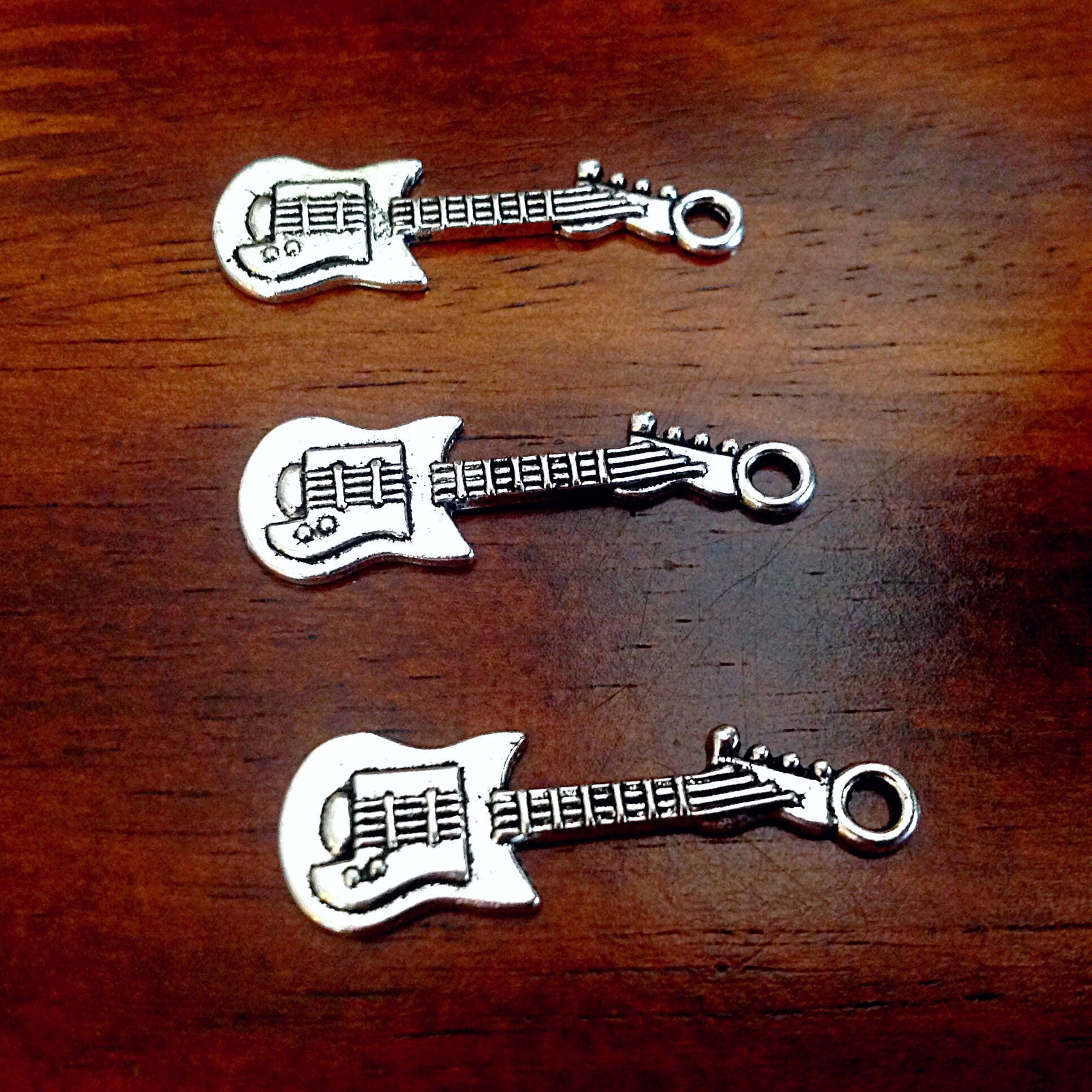 20pcs Guitar Charms Antique Silver Charms Silver Guitar | Etsy