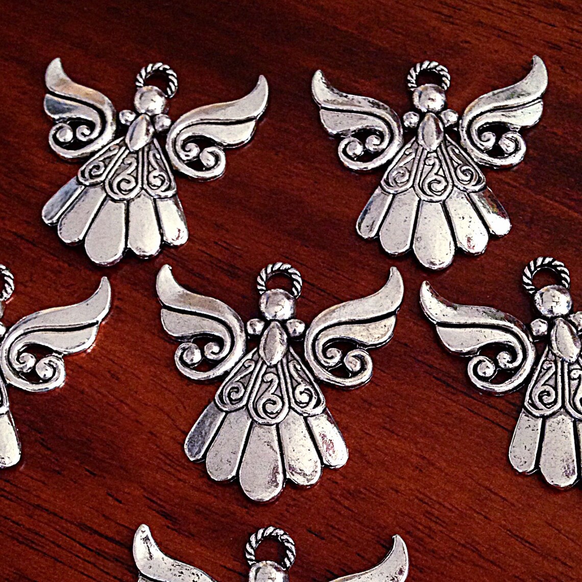 5 Large Angel Charms Antique Silver Charms Silver Angel - Etsy Australia