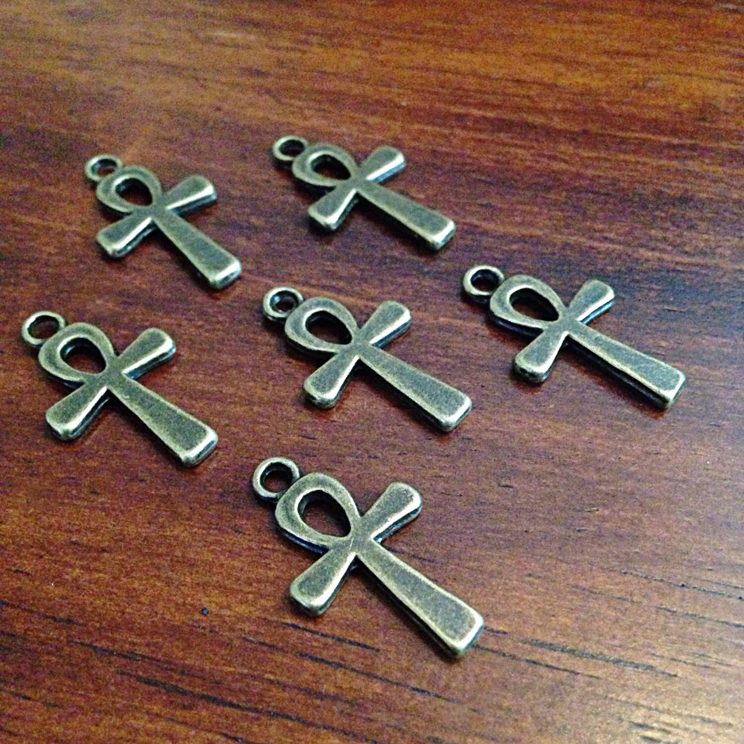 Ankh Charms 10 Antique Bronze Ankh Charms Cross Charms - Etsy