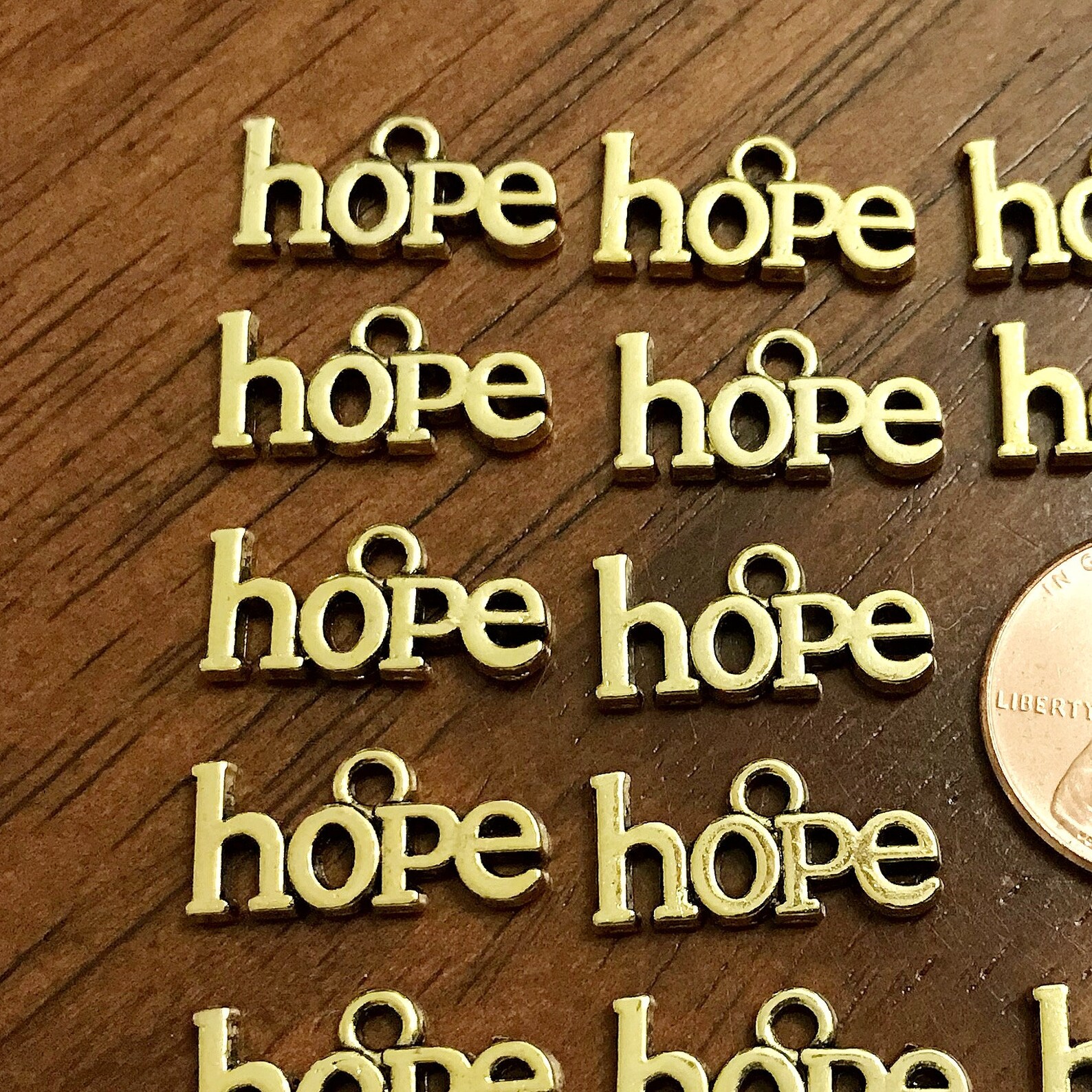40pcs Hope Charms Antique Gold Charms Gold Hope Charms | Etsy