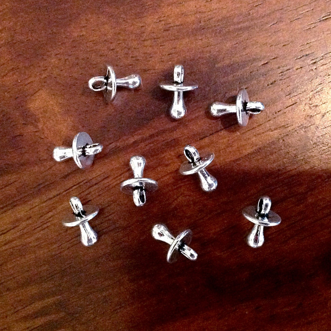 25pcs, Pacifier Charms, Antique Silver Charms, Baby Pacifier Charms ...
