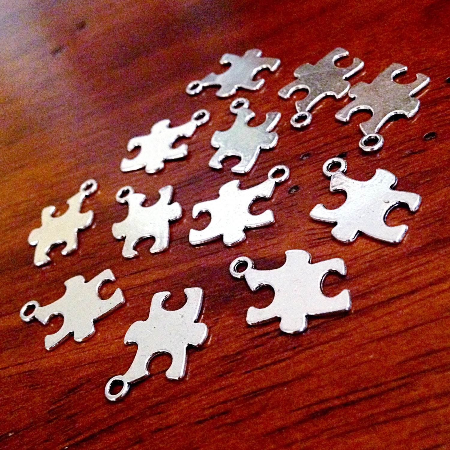 Bulk 25 Puzzle Charms Antique Silver Charms Autism Charms - Etsy