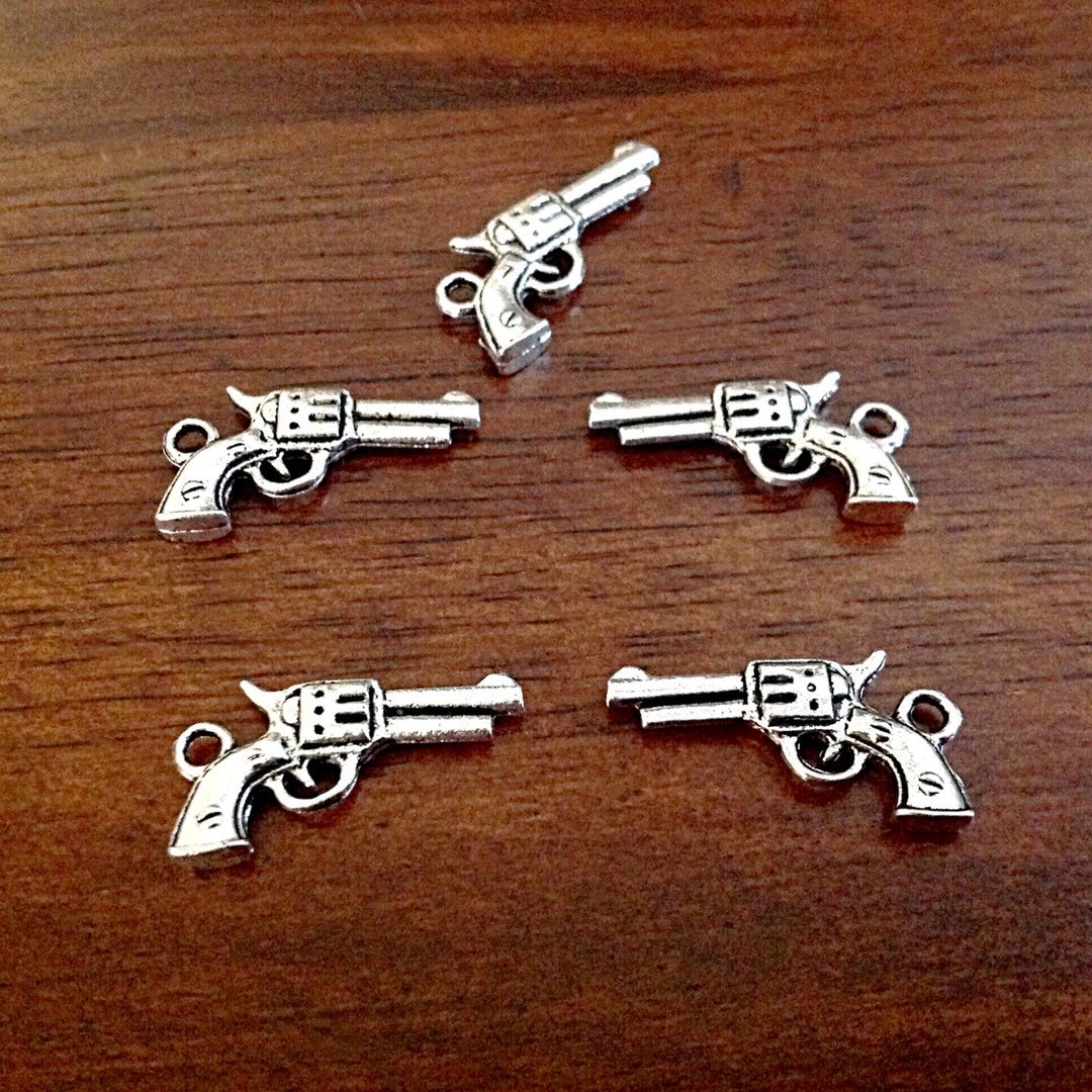 20pcs, Pistol Charms, Antique Silver Charm, 3D Pistol Charms, Gun ...